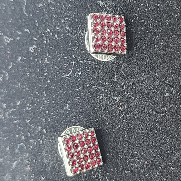 Swarovski | Jewelry | Swarovski Red Crystal Rectangular Earrings | Poshmark